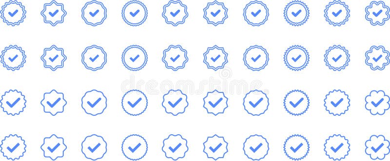 Blue Check Mark Tick Verification Icon Symbol Vector Stock Illustration ...