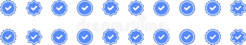 Blue Check Mark Tick Verification Icon Symbol Vector Stock Illustration ...