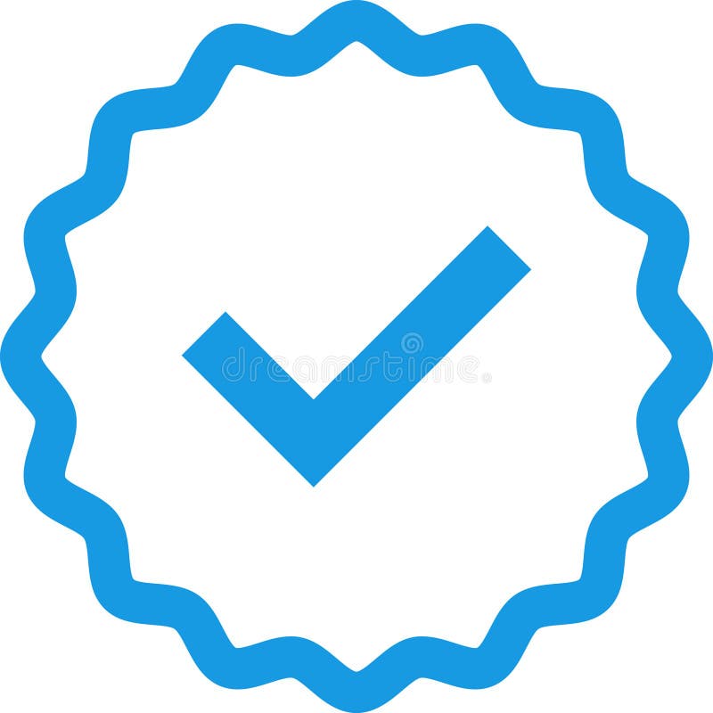 Blue Check Mark Tick Verification Icon Symbol Vector. Stock Vector ...