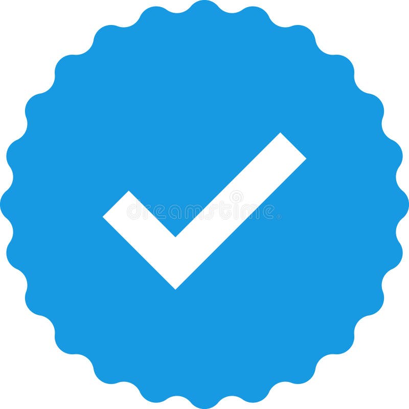 Blue Check Mark Tick Verification Icon Symbol Vector. Stock Vector ...