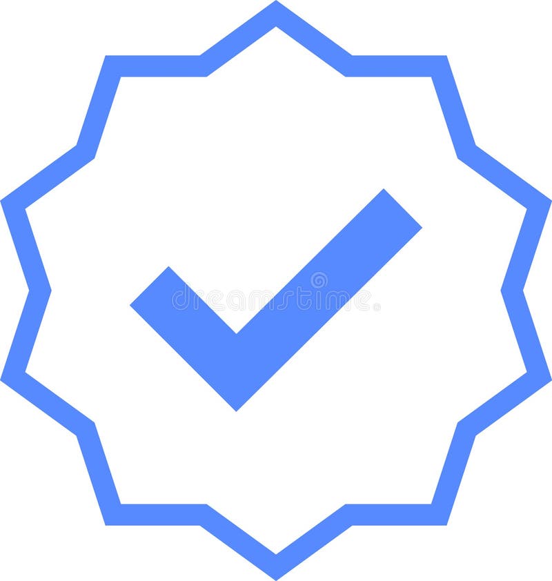Blue Check Mark Tick Verification Icon Symbol Vector Stock Vector ...