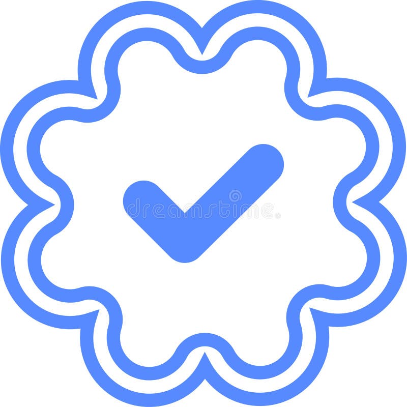 Blue Check Mark Tick Verification Icon Symbol Vector Stock Illustration ...