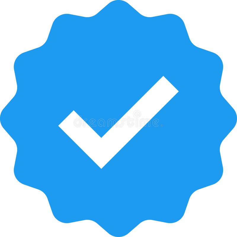 Blue Check Mark Tick Verification Icon Symbol Vector. Stock Vector ...