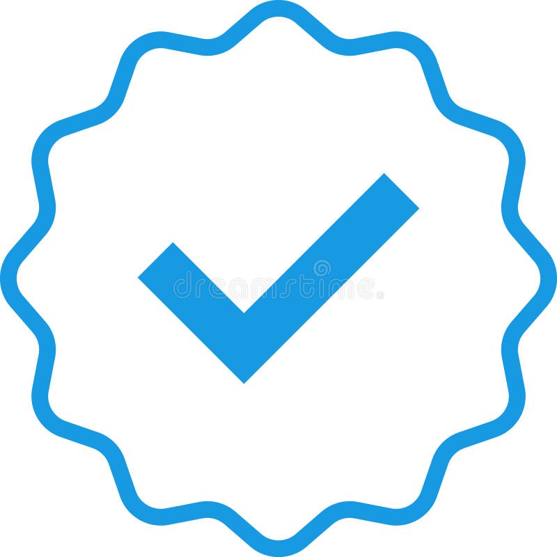 Blue Check Mark Tick Verification Icon Symbol Vector. Stock Vector ...