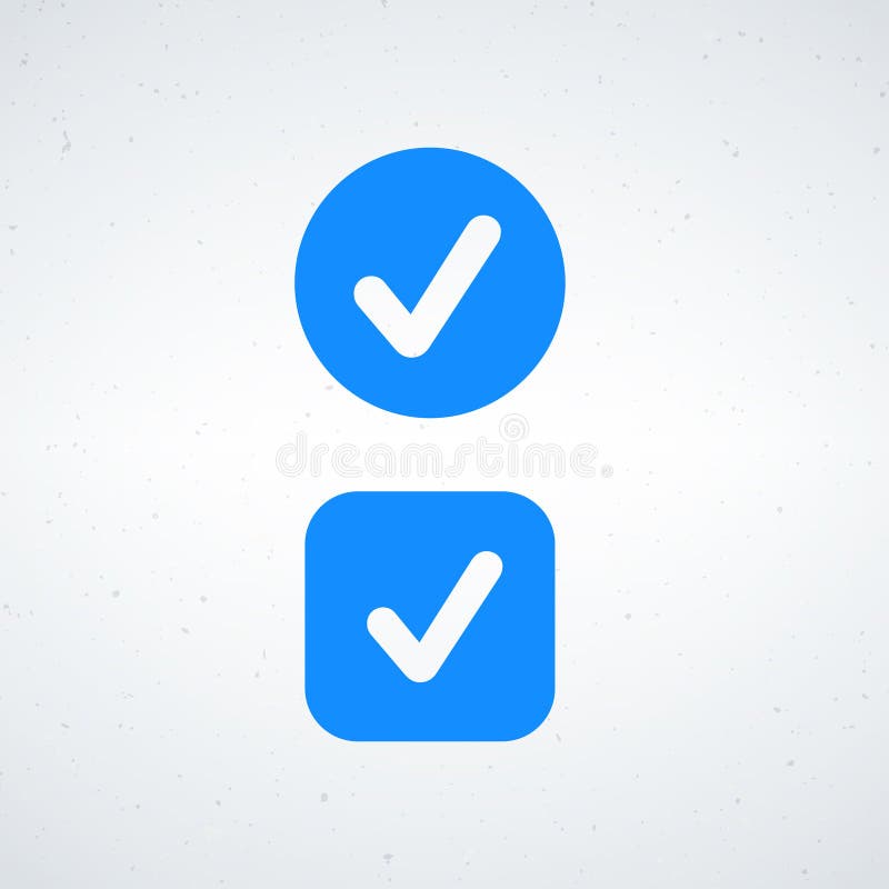 Blue Check Marks in Circle and Square Stock Illustration - Illustration ...