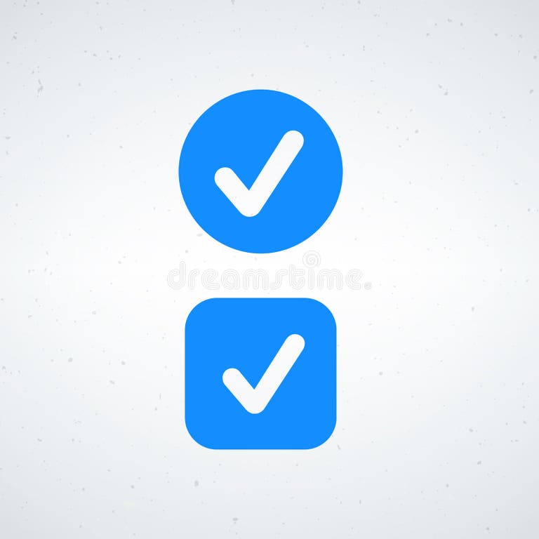 Blue Check Marks in Circle and Square Stock Illustration - Illustration ...