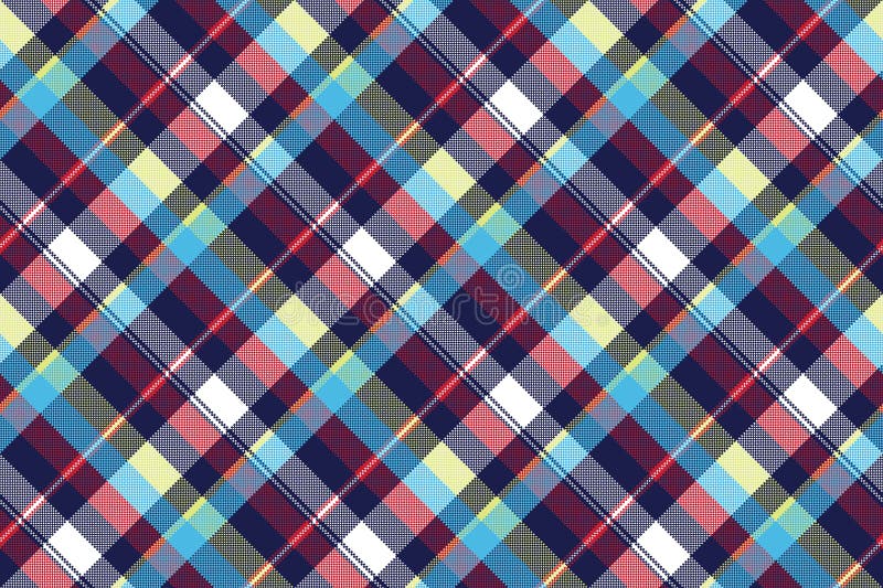 Blue Check Pixel Fabric Texture Seamless Pattern Stock Vector ...