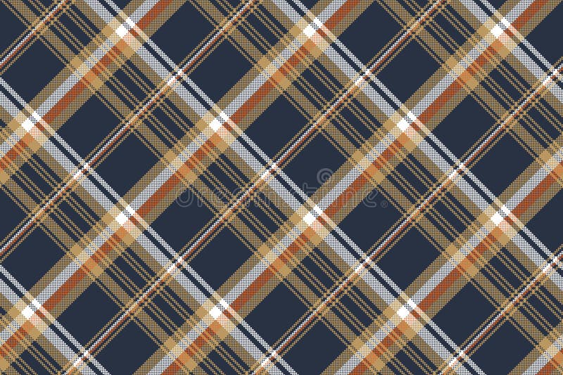 Blue Check Pixel Fabric Texture Seamless Pattern Stock Vector ...