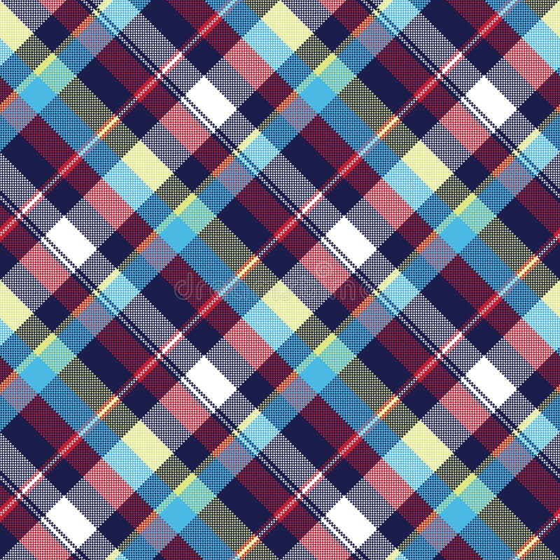 Check Pixel Plaid Textile Texture Seamless Pattern Stock Vector ...