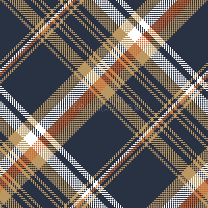 Blue Check Pixel Fabric Texture Seamless Pattern Stock Vector ...