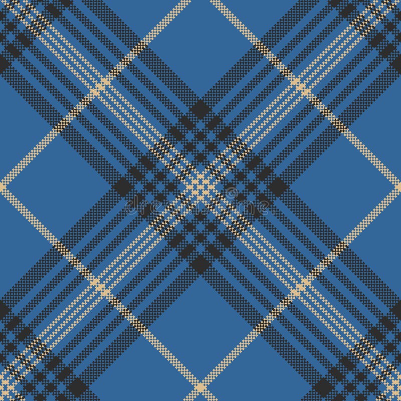 Blue Check Plaid Tartan Seamless Pattern Stock Vector - Illustration of ...