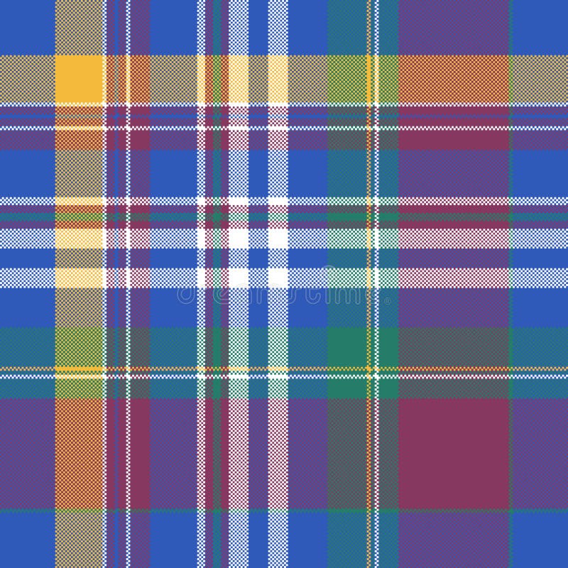 Blue Check Seamless Fabric Texture Square Pixel Stock Vector ...