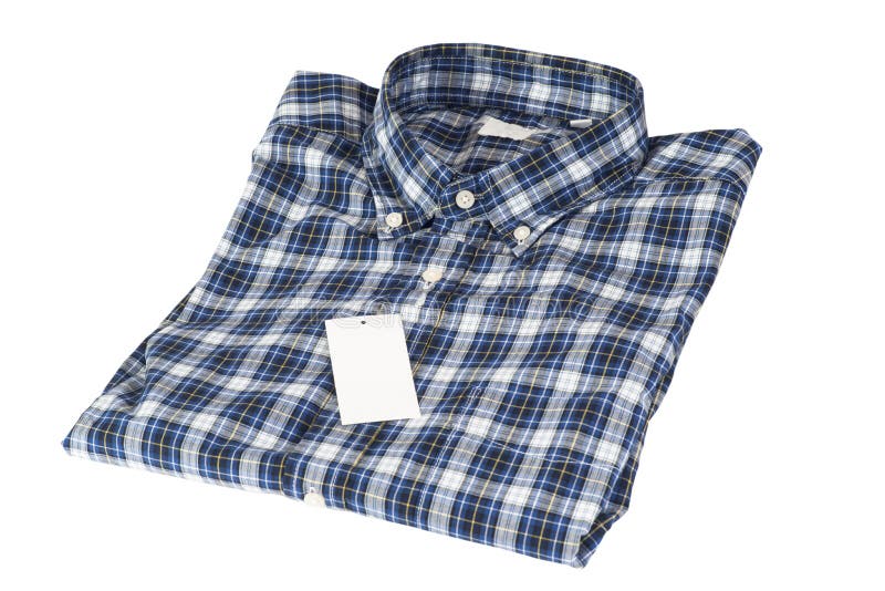 Checked Shirt stock image. Image of collar, blue, fold - 10438521
