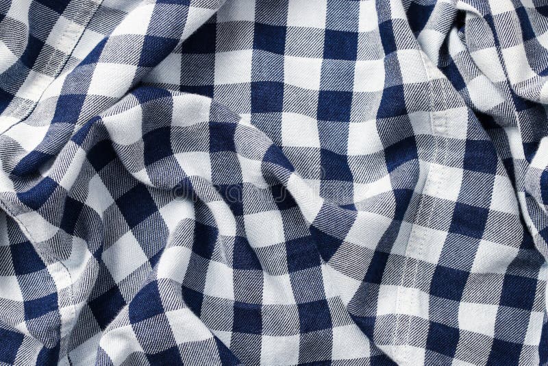 Blue checkered fabric stock photo. Image of picnic, cotton - 31936678