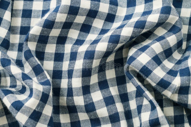 Blue checkered fabric stock image. Image of handicraft - 168131091