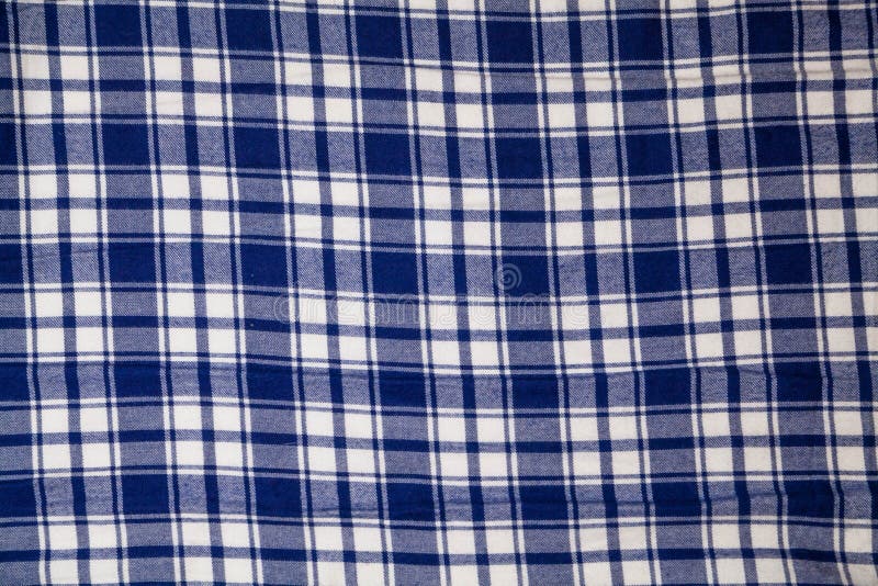 Blue Checkered Fabric Texture, Background with Copy Space Stock Image ...