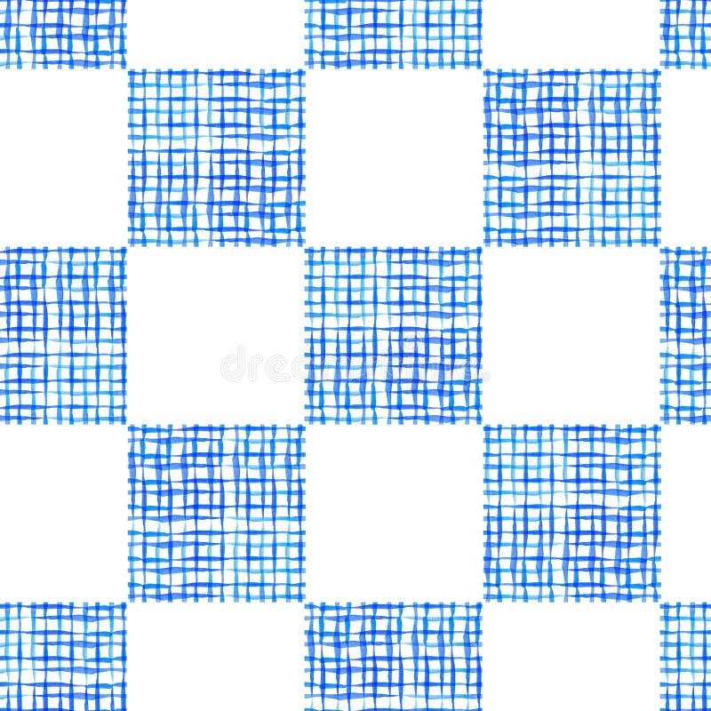 Blue Checkered Pattern on a White Background Showcasing a Textile ...