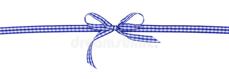 Blue Checkered Ribbon and Bow Stock Image - Image of wrapping, string ...