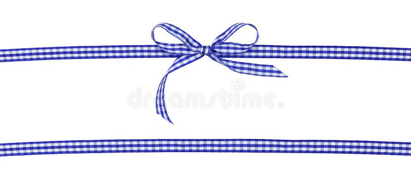 Blue Checkered Ribbon and Bow Stock Image - Image of wrapping, string ...