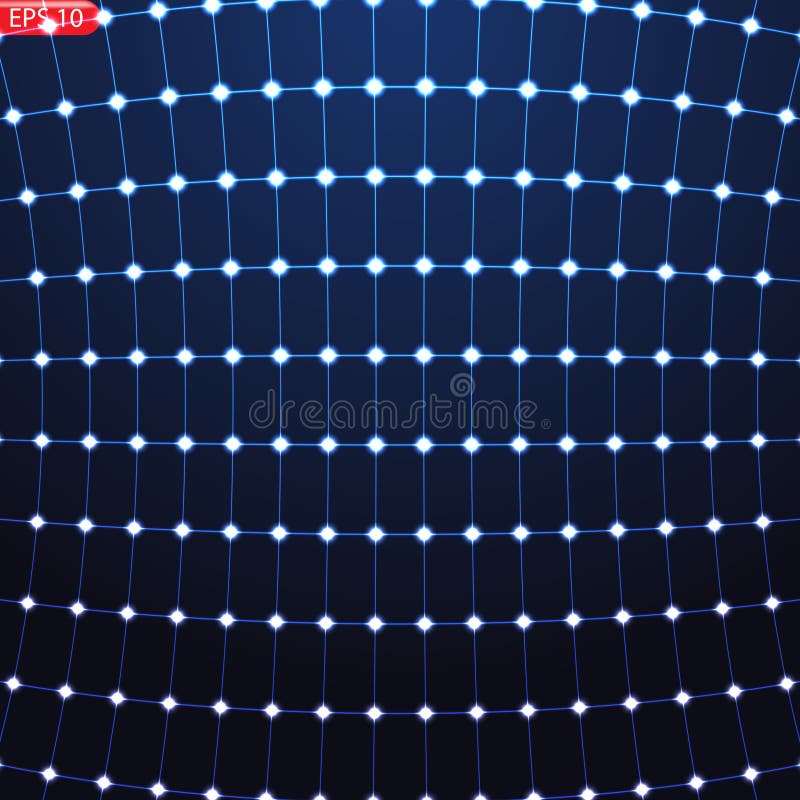 Blue Checkered Vector Background. Glowing Nodes. Stock Vector ...