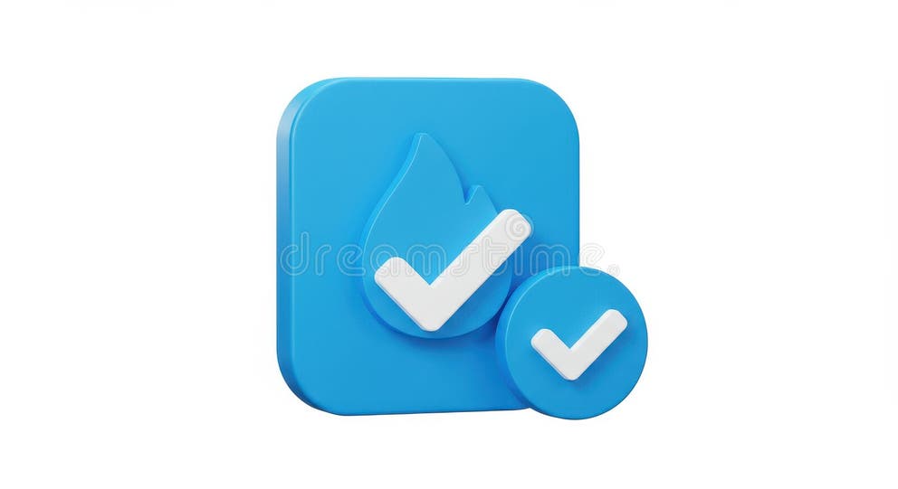 Blue Checkmark App Icon stock illustration. Illustration of document ...
