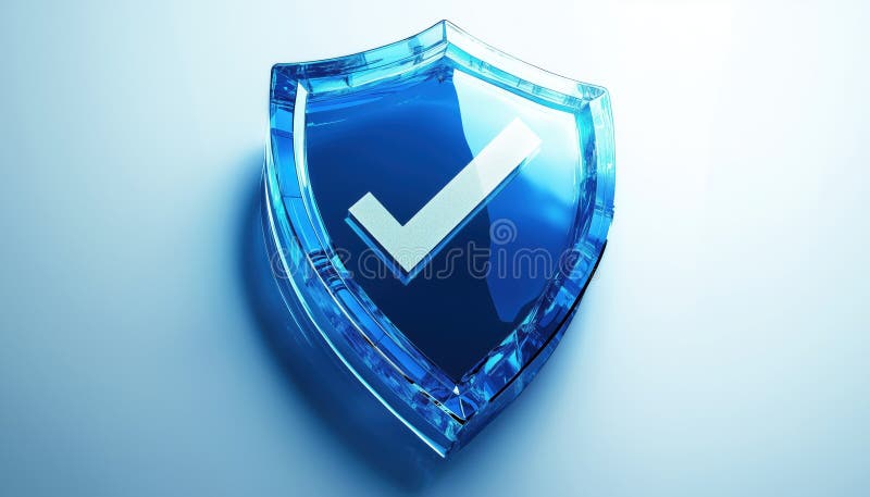 Blue Checkmark Protection Shield Stock Image - Image of guarantee ...