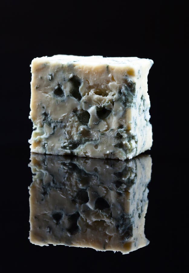 Blue Cheese with Bread and Rosemary on a Blue Background Stock Photo ...