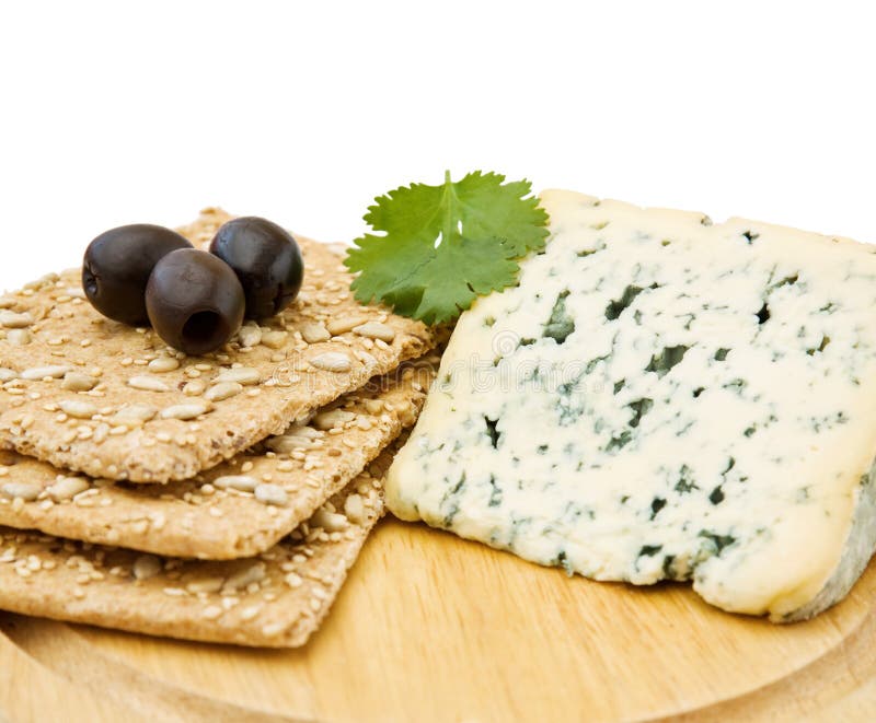 Blue cheese and crackers stock image. Image of tasty - 13427069