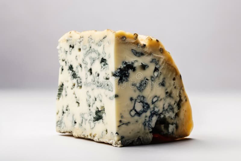 Blue Cheese, Dor Blue or Roquefort Mold Cheese Slice on Cutting Board ...
