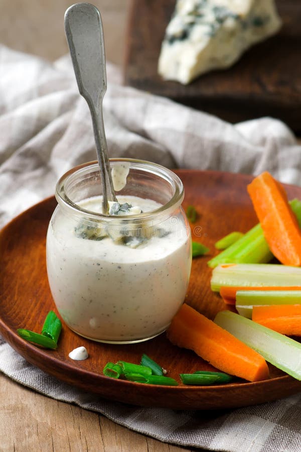 Blue Cheese Dressing in Glass Jar Stock Image - Image of healthy, glass ...