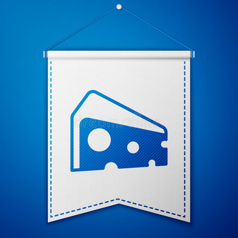 Blue Cheese Icon Isolated on Blue Background. White Pennant Template ...
