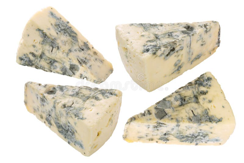 Blue cheese pieces, paths stock photo. Image of rough - 145504620
