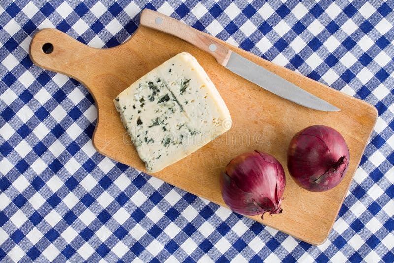 Blue cheese with red onion stock photo. Image of french - 17361016