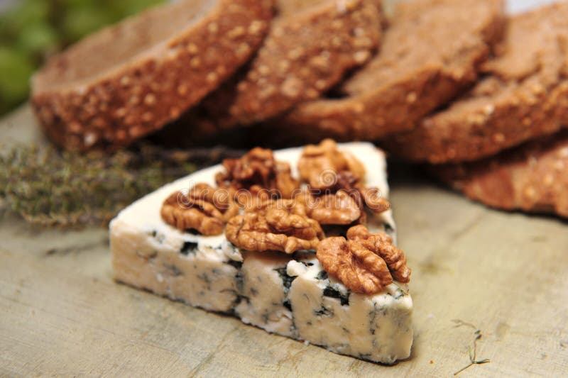 Blue cheese with walnuts stock photo. Image of fresh - 23177082