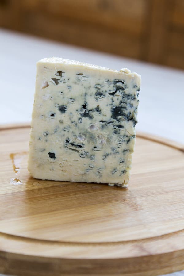 Blue Cheese on Wooden Board. Side View Stock Image - Image of fresh ...