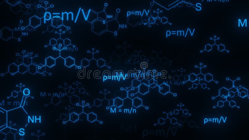 Blue chemistry formulas stock footage. Video of structural - 319581738