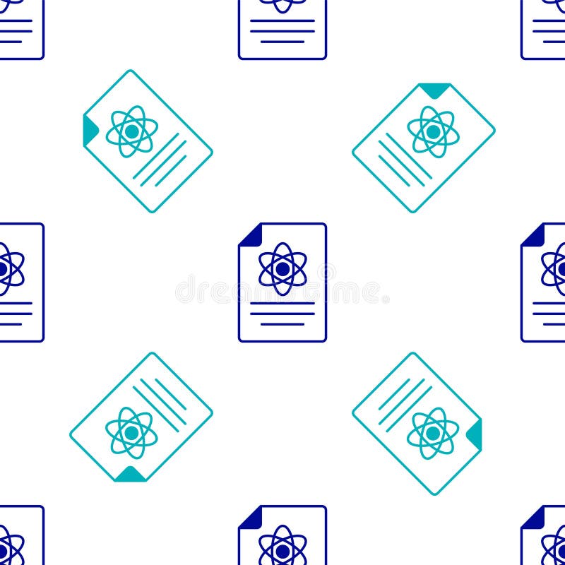 Blue Chemistry Report Icon Isolated Seamless Pattern on White ...