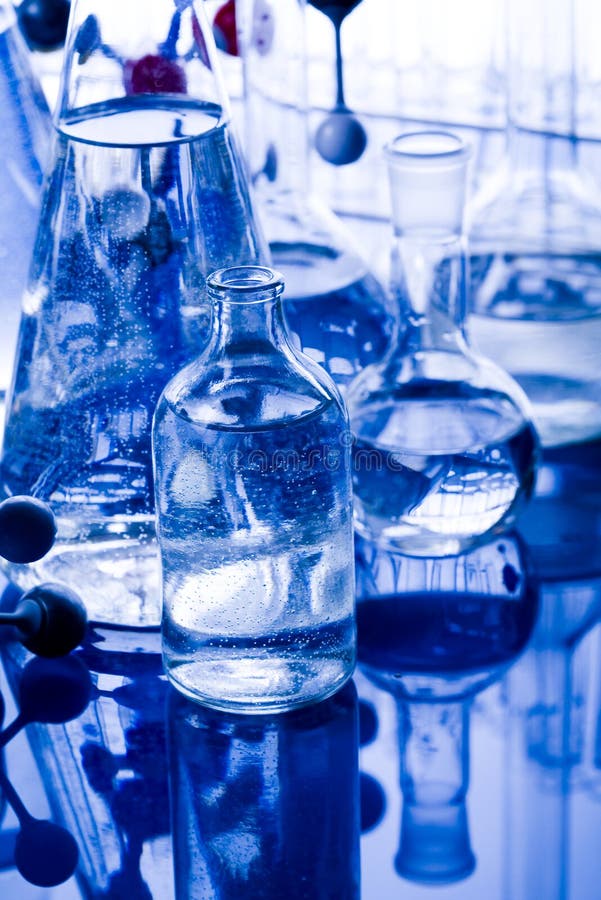 Blue chemistry vials stock photo. Image of pharmacy, chemical - 8670200