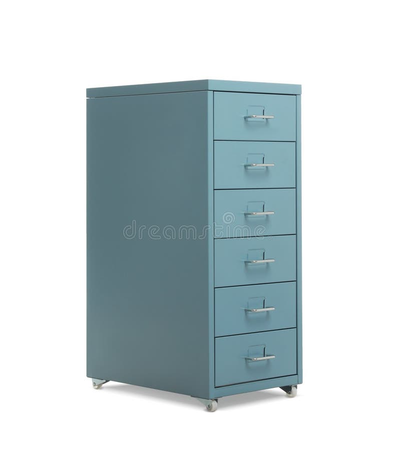 Blue Chest of Drawers Isolated on White Stock Photo - Image of comfort ...