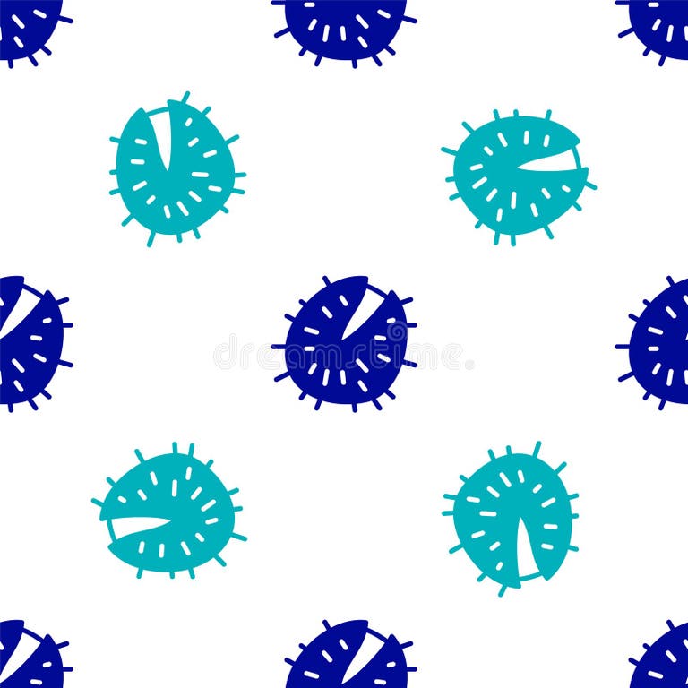 Blue Chestnut Icon Isolated Seamless Pattern on White Background ...