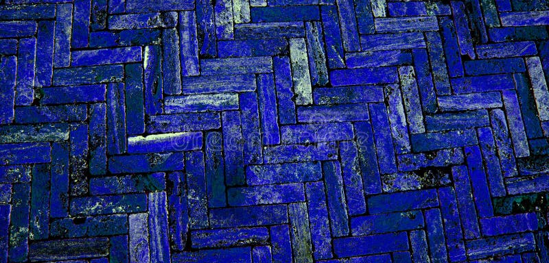 Blue Chevron Pattern Set Out of Royal Blue Tiles Stock Photo - Image of ...