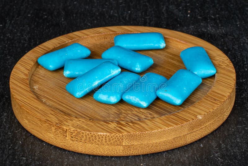 Blue Chewing Gum on Grey Stone Stock Image - Image of bamboo, glazed ...