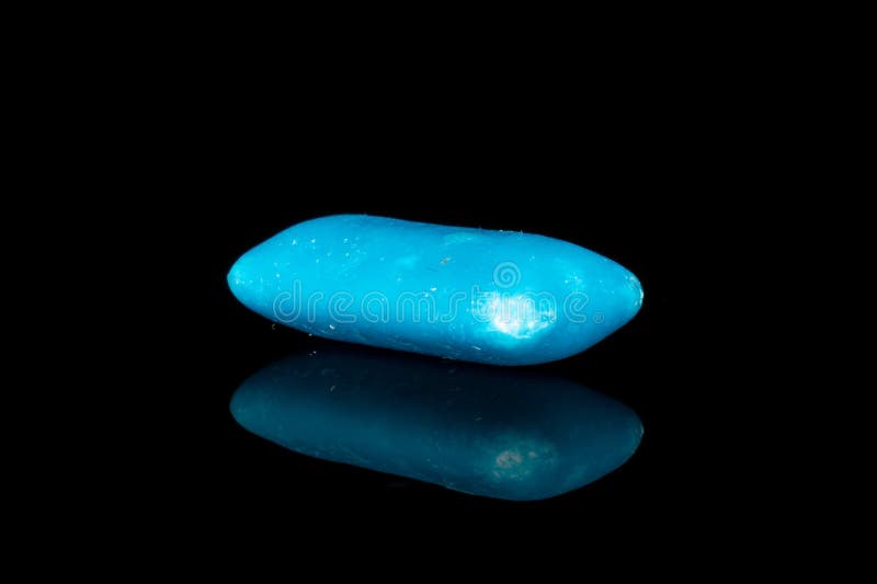 Blue Chewing Gum Isolated on Black Glass Stock Photo - Image of chewy ...