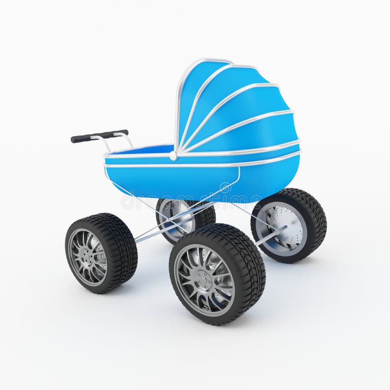 Blue child pram stock illustration. Illustration of pram - 16189977
