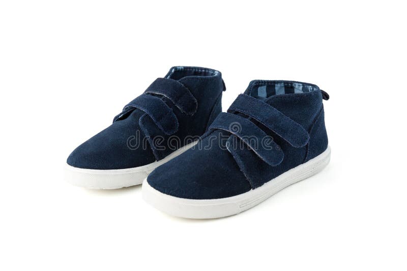 Blue Child Shoes Isolated on White Stock Image - Image of shoe ...