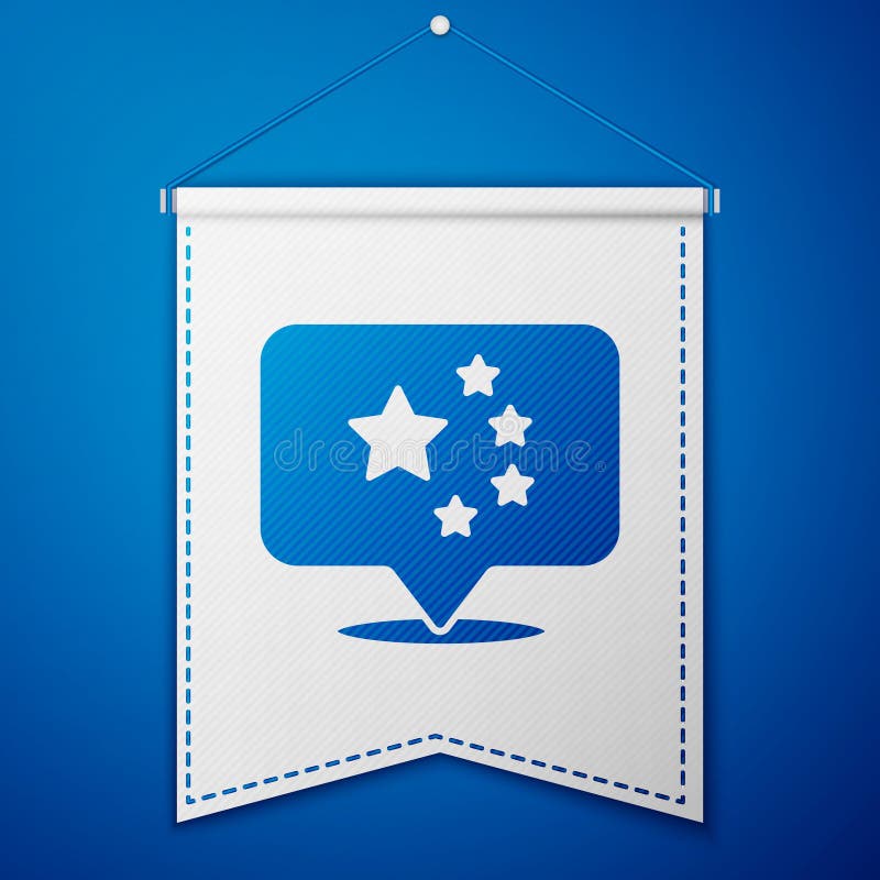 Blue China Flag Icon Isolated on Blue Background. White Pennant ...