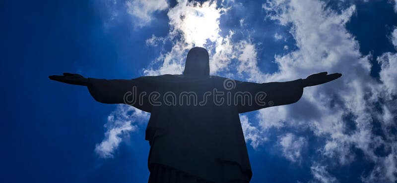 Blue christ editorial stock image. Image of cloud, christ - 207048269
