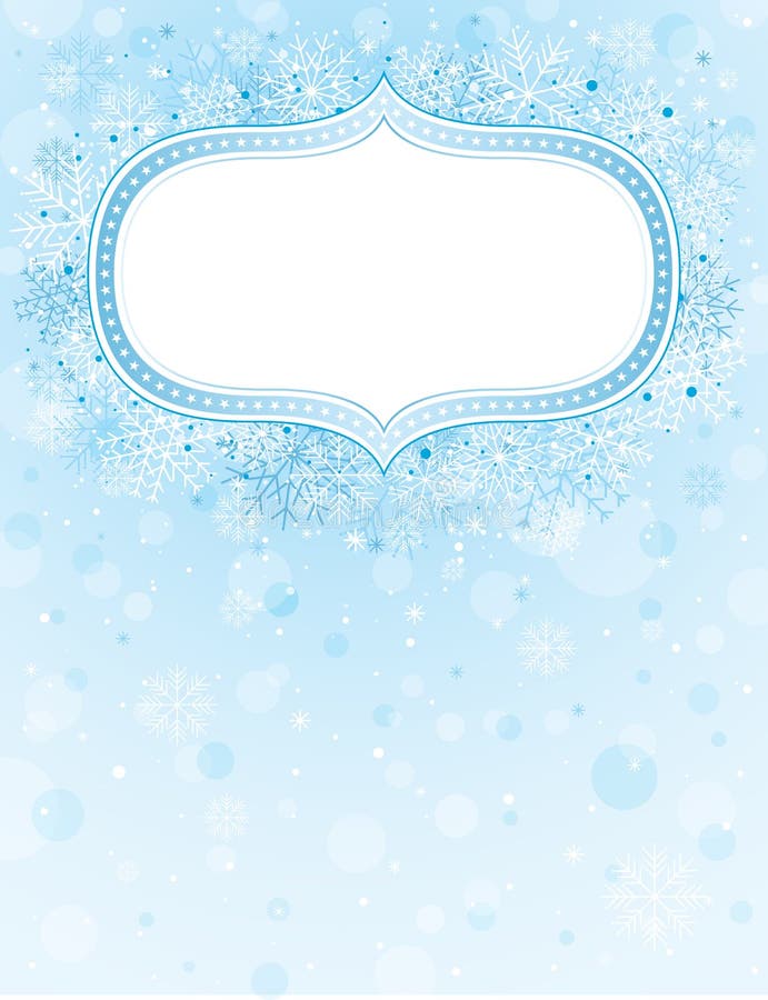 Blue Christmas Card with Frame of Golden Glittering Snowflakes Stock ...