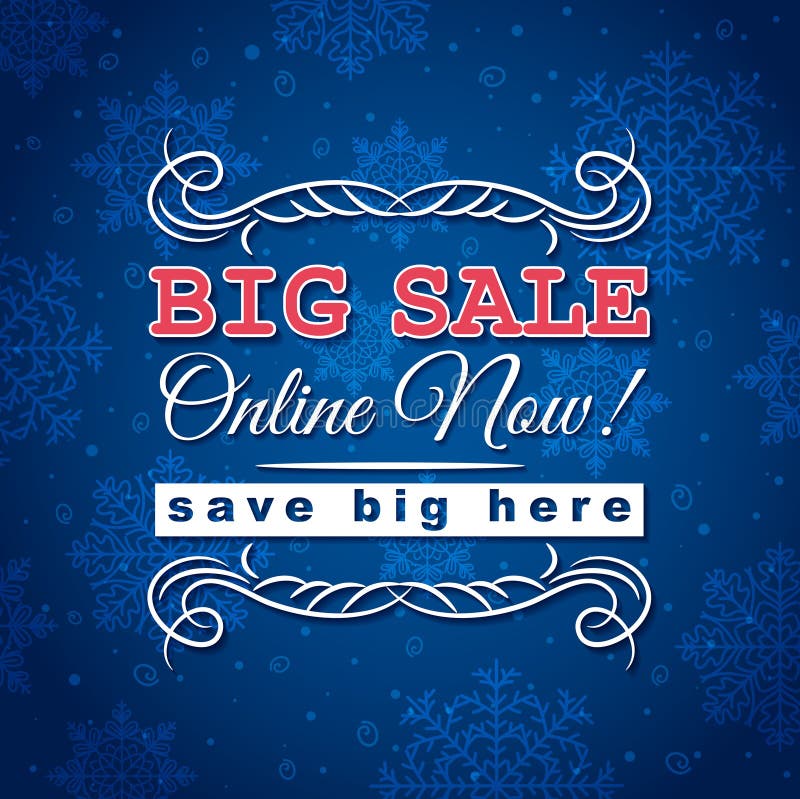 Blue Christmas Background and Sale Offer Stock Vector - Illustration of ...