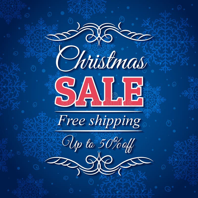 Blue Christmas Background with Frame of Gold Glittering Snowflakes ...